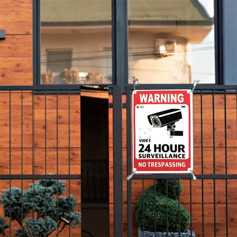 1個 私有地立ち入り禁止 ビデオ監視屋外警告サイン ディスプ ホームルームの壁の装飾 壁の装飾プラーク 背景の Temu Japan