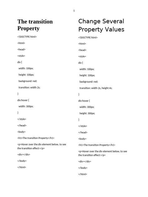 The Transition Property Pdf