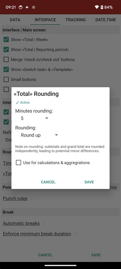 Total Rounding Time Recording