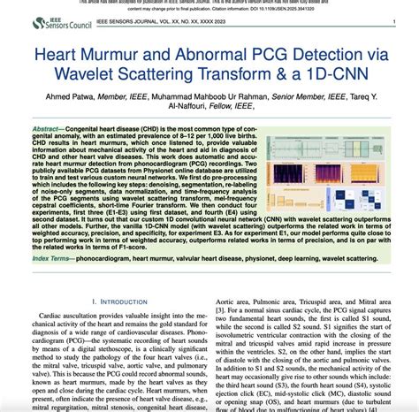 Paper On Heart Murmur Detection Published In Ieee Muhammad Mahboob Ur Rahman Posted On The