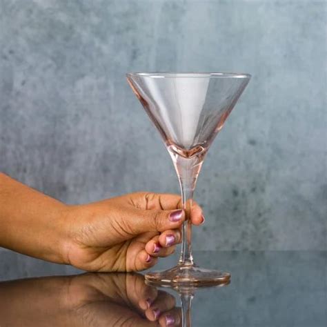 Pasabahce V Line Martini Stem Glass 250 Ml 2 Pcs Set Pink At Rs 991set