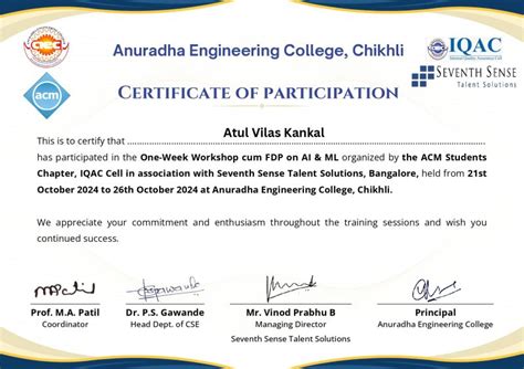 Atul Kankal On Linkedin Ai Machinelearning Fdp Professionalgrowth Lifelonglearning