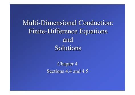 Finite Difference Equations And Solutions