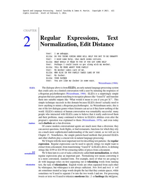 Regular Expressions Text Normalization Edit Distance Pdf Regular