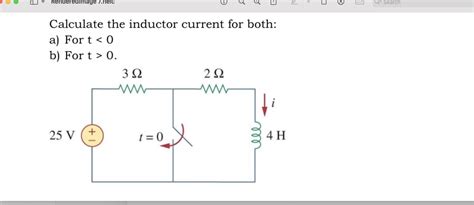 Solved Calculate The Inductor Current For Both A ﻿for T