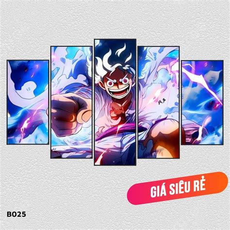 Tranh Tráng Gương Luffy Zoro One Piece Decor Phòng Ngủ Tranh Treo Tường Gaming Có Sẵn Keo Dán
