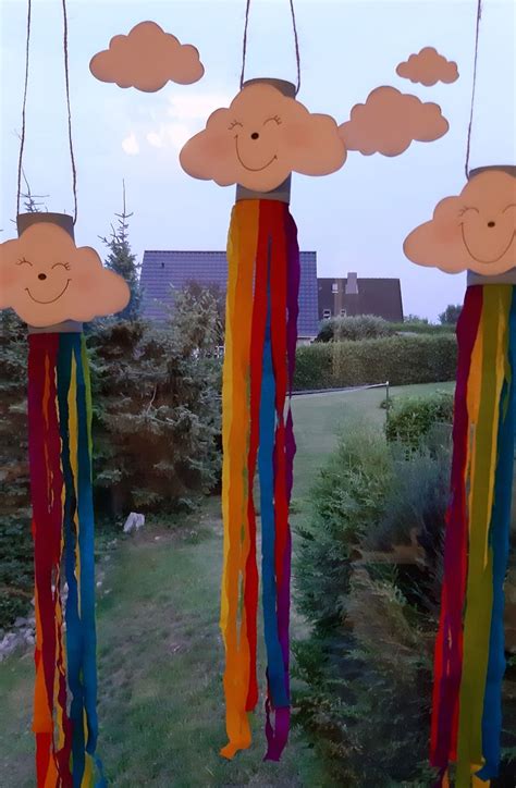 Regenbogen Windspiel Basteln Frühling Kinder Basteln Frühling