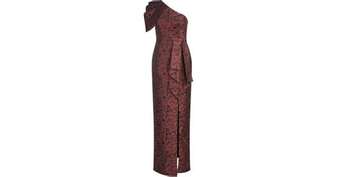 Kay Unger Serena Floral Jacquard Gown In Purple Lyst