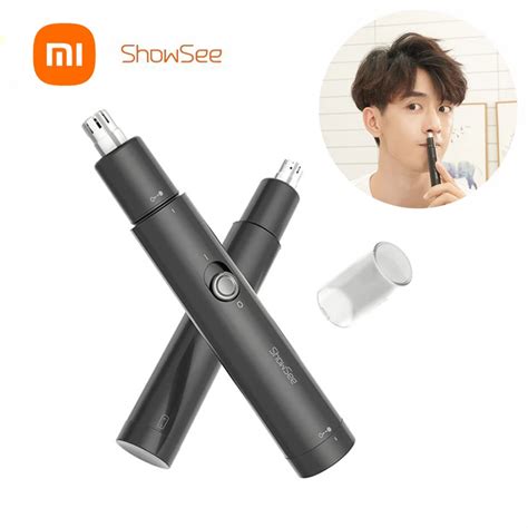 샤오미 Showsee 코털 트리머 전기 휴대용 미니 코 털 제거 안전한 빠른 면도기 남성 여성 코 털 청소