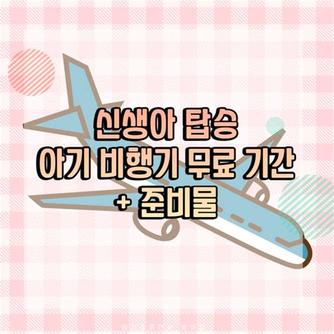 아기 비행기 무료 언제까지 신생아 탑승 기준 준비물 체크 네이버 블로그