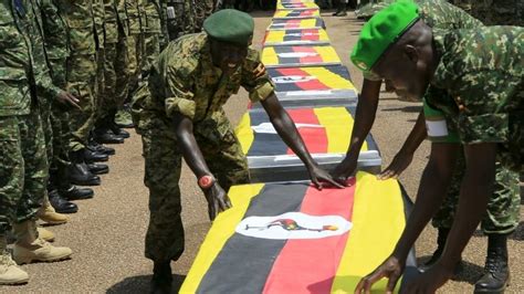 Ugandan Bodies Flown Home After Somalia Al Shabab Attack Bbc News