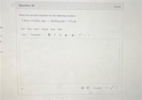 Solved Write The Net Ionic Equation For The Following Chegg