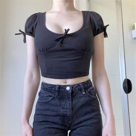 Cutest Milkmaid Top Super Flattering On The Depop