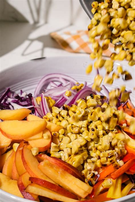 Spicy Peach Corn Summer Slaw Uncomplicatedchef