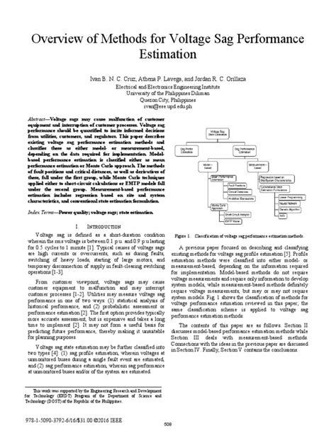 Overview Of Methods For Voltage Sag Performance Estimation Pdf Monte Carlo Method