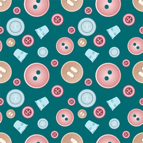 Premium Vector Colourful Buttons Seamless Pattern Illustration Sewing