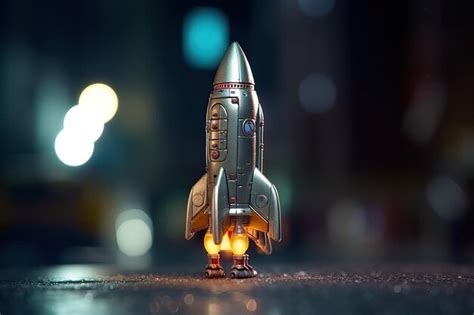 Premium Photo Miniature Rocket Bokeh Background Generative Ai