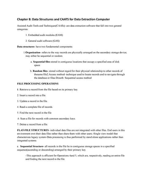 Chapter 8 Data Structure And Caats Chapter 8 Data Structures And