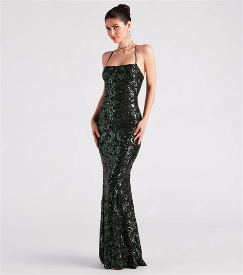 Lacie Formal Sequin Lace Up Mermaid Dress And Windsor