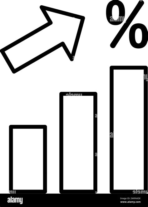 Icons Showing Interest Rates And Yield Increases Simple Line Drawing