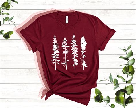 Pine Tree Shirt Pine Tree T Shirt Camping Shirt Hiking Etsy