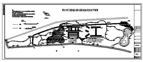 福建晋江河口湿地江滨公园园林施工cad图共十六张 园林建筑 土木在线