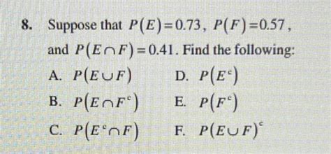 Solved Suppose That P E P F And P Enf Chegg Com