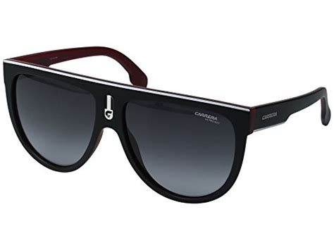 Carrera Mens Flagtops Round Sunglasses Matte Black Reddark Clout