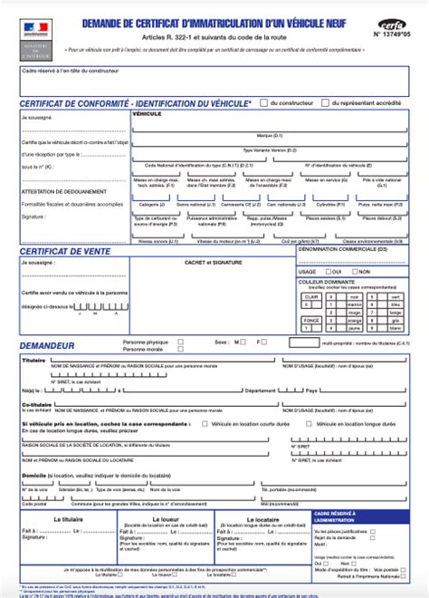 Certificat Vehicule D Occasion Procuration Formulaire