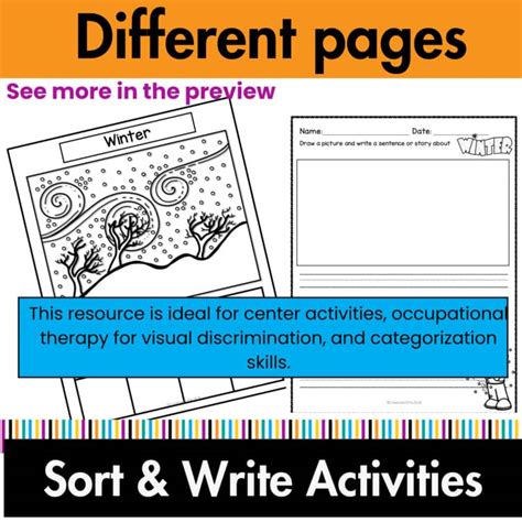 Preschool Sorting Activity Objects By Category Attribute Seasons Of The