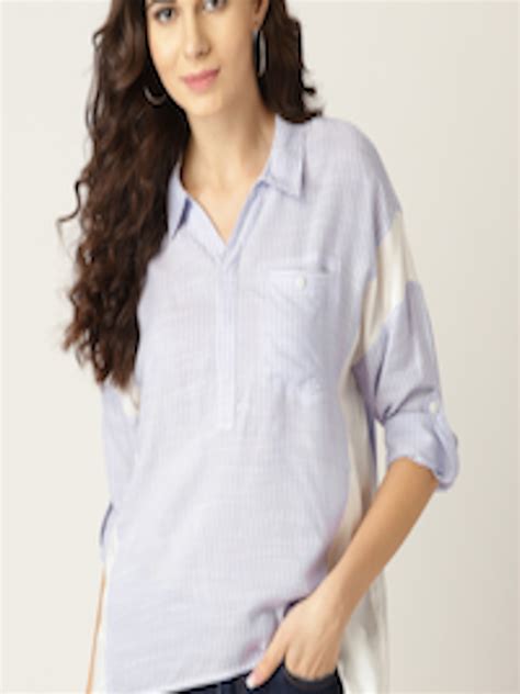 Buy Esprit Women Blue And White Striped Shirt Style Top Tops For Women