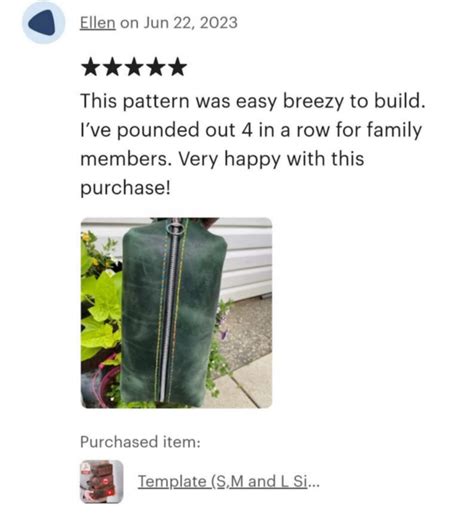 Leather Toiletry Bag Pattern Dopp Kit Template Pdf Pattern Etsy