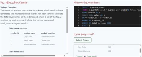dabara praise on linkedin sql advent calendar challenge day 7 question the owner of a winter…