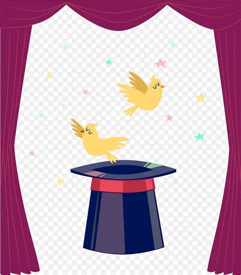 矢量魔术帽与小鸟PNG图片素材下载 图片编号qpeogejl 免抠素材网