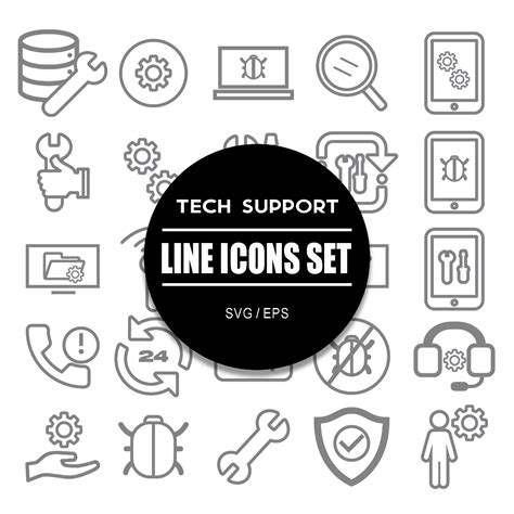 Tech Support Icon Set Masterbundles