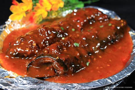 铁板茄瓜摄影图 传统美食 餐饮美食 摄影图库 昵图网