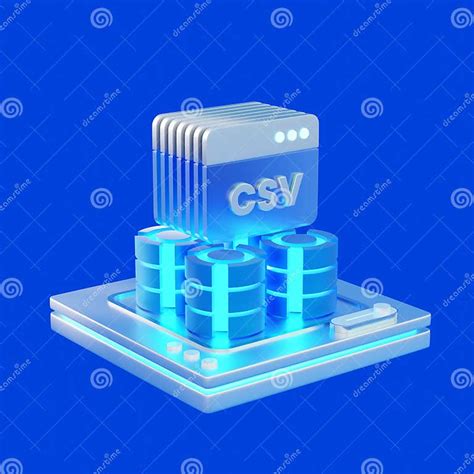 A 3d Rendered Csv File Icon Positioned Over A Database Server Stock Illustration Illustration