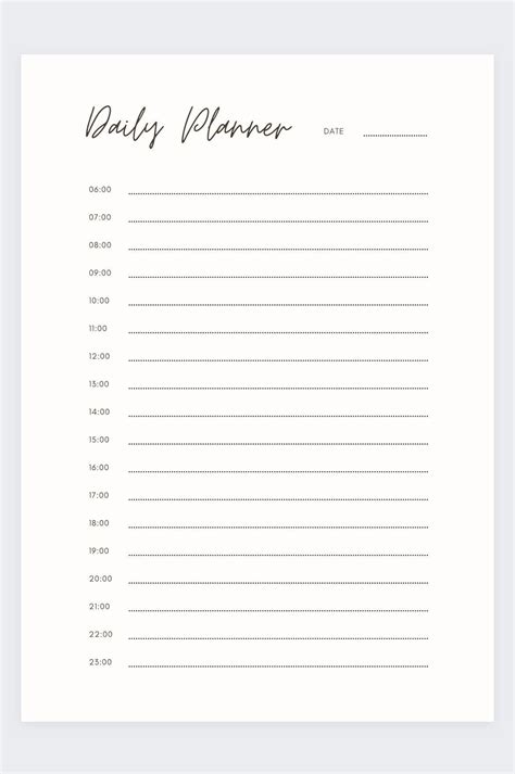 Daily Schedule Time Blocking Printable Schedule Hourly Planner