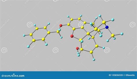 Morphine Molecule It Is A Pain Medication Of The Opiate Structural