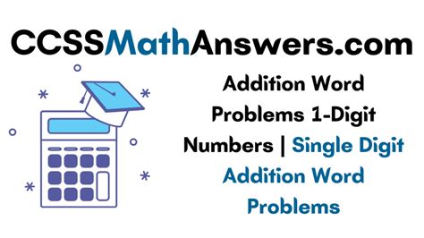 Addition Word Problems 1 Digit Numbers Single Digit Addition Word