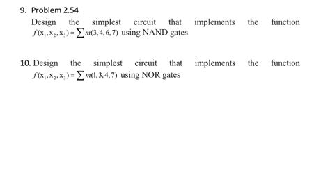 Solved Design The Simplest Circuit That Implements The