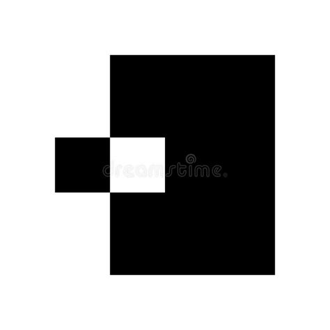 Monochrome Vector Graphic Of A Black Rectangle With A Square Section Removed And Rotated To Be