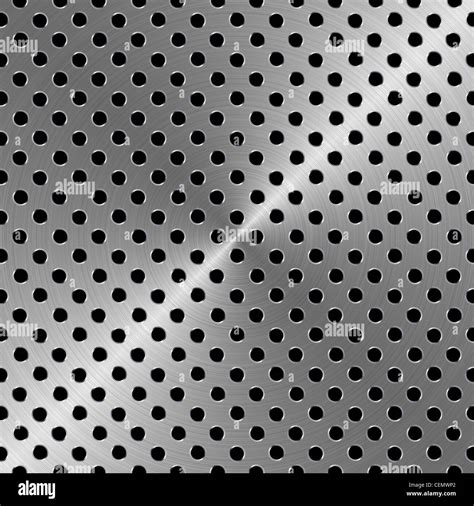 Perforated Aluminum Sheet Metallic Background Black And White Stock
