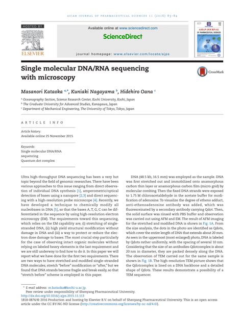 Pdf Single Molecular Dna Rna Sequencing With Microscopy