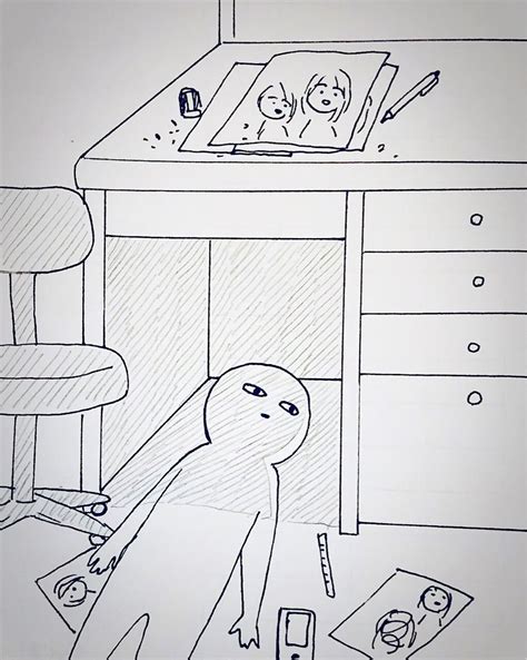 「大事な表情を納得できるまで何度も描き直しているうちに人間の顔がゲシュタルト崩壊して結局なにも描けなかった日の私 」浜心汐里の漫画