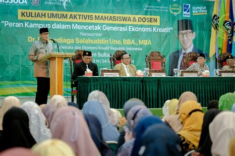 Siaran Pers Menparekraf Ajak Mahasiswa Unissula Turut Bangkitkan