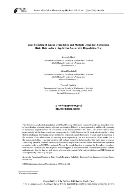 Pdf Joint Modeling Of Linear Degradation And Multiple Dependent