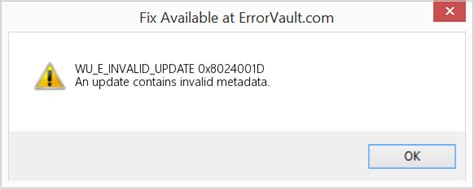 how to fix wu e invalid update 0x8024001d an update contains