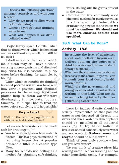 Ncert Book Class 8 Science Chapter 18 Pollution Of Air And Water