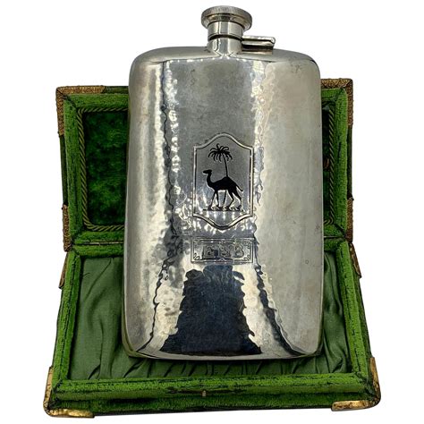 Art Deco Silver And Cut Glass Liquor Or Whisky Flask For Sale At